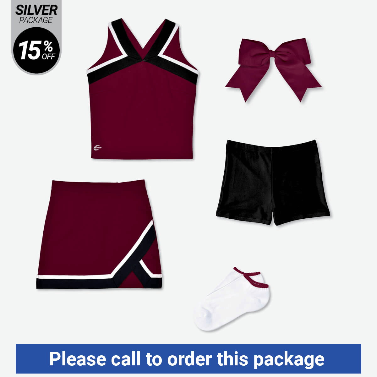 Cheerleading Packages with Uniform, Socks, Poms and Shoes