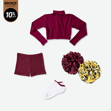 Cheerleading Packages with Uniform, Socks, Poms and Shoes
