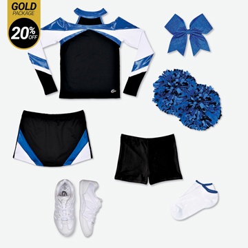 Cheerleading Packages with Uniform, Socks, Poms and Shoes