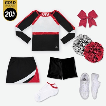 Cheerleading Packages with Uniform, Socks, Poms and Shoes
