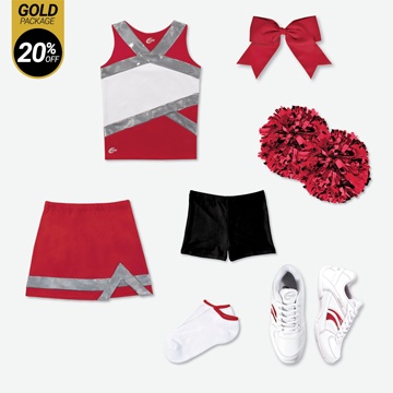 Cheerleading Packages with Uniform, Socks, Poms and Shoes