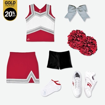Cheerleading Packages with Uniform, Socks, Poms and Shoes