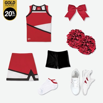 Cheerleading Packages with Uniform, Socks, Poms and Shoes