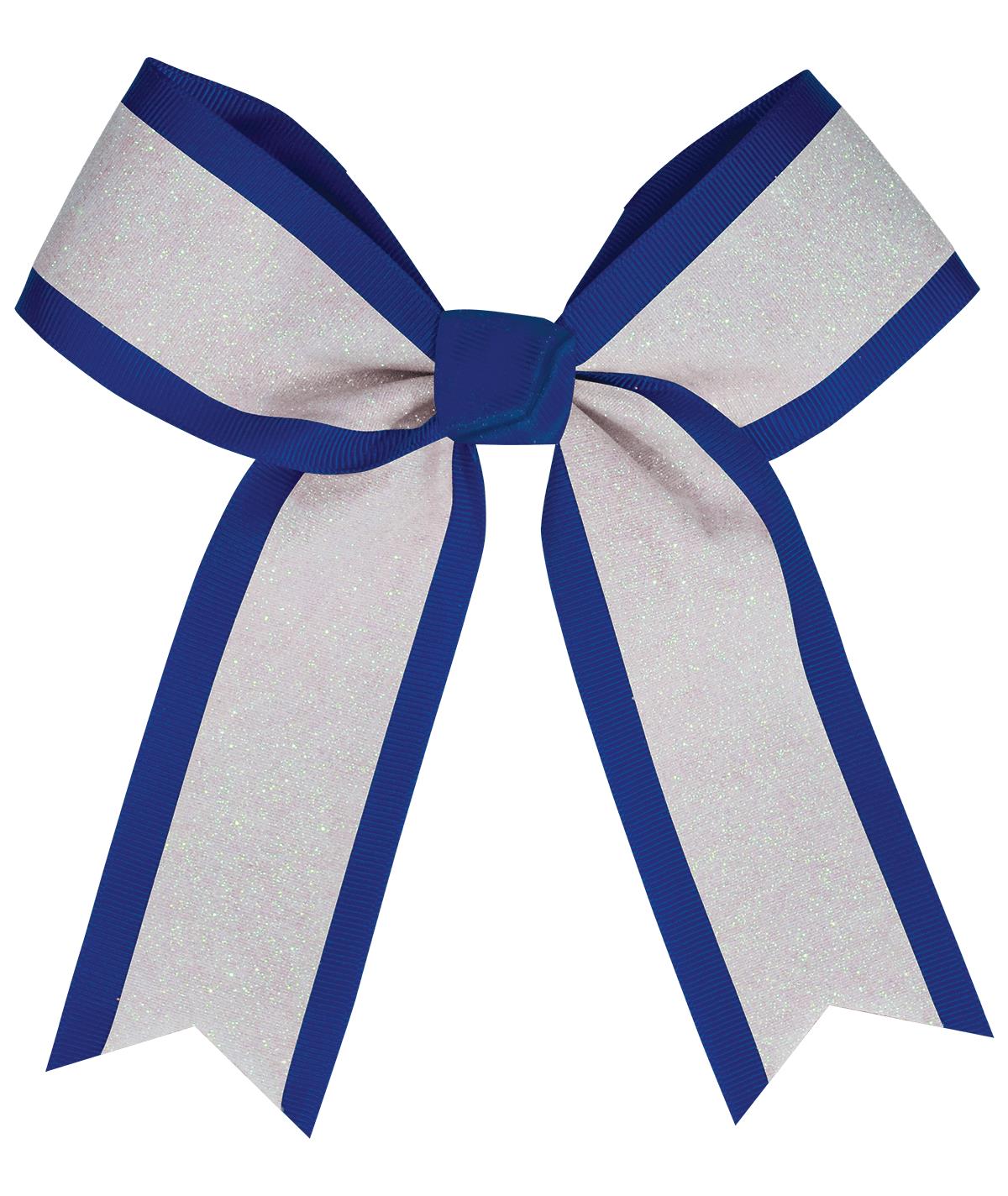Chasse White Glitter Hair Bow - Cheer Bows | Omni Cheer