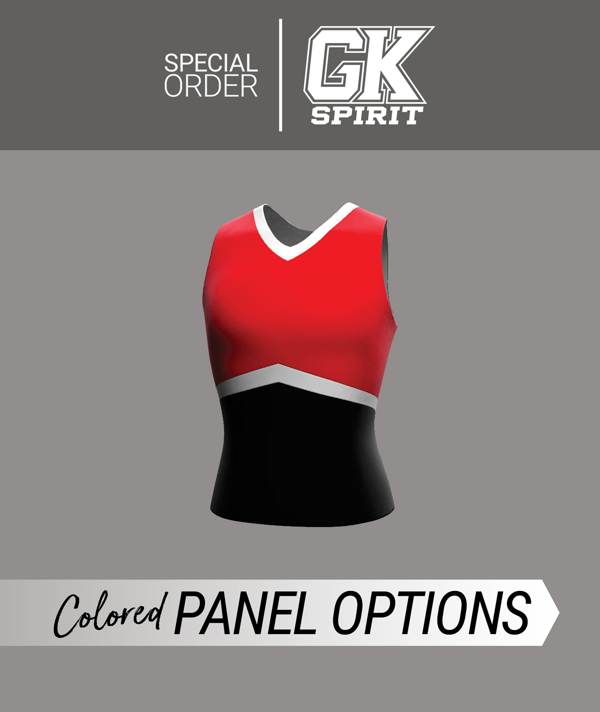 GK Spirit Front Panel Shell Top - Cheer Uniforms | Omni Cheer